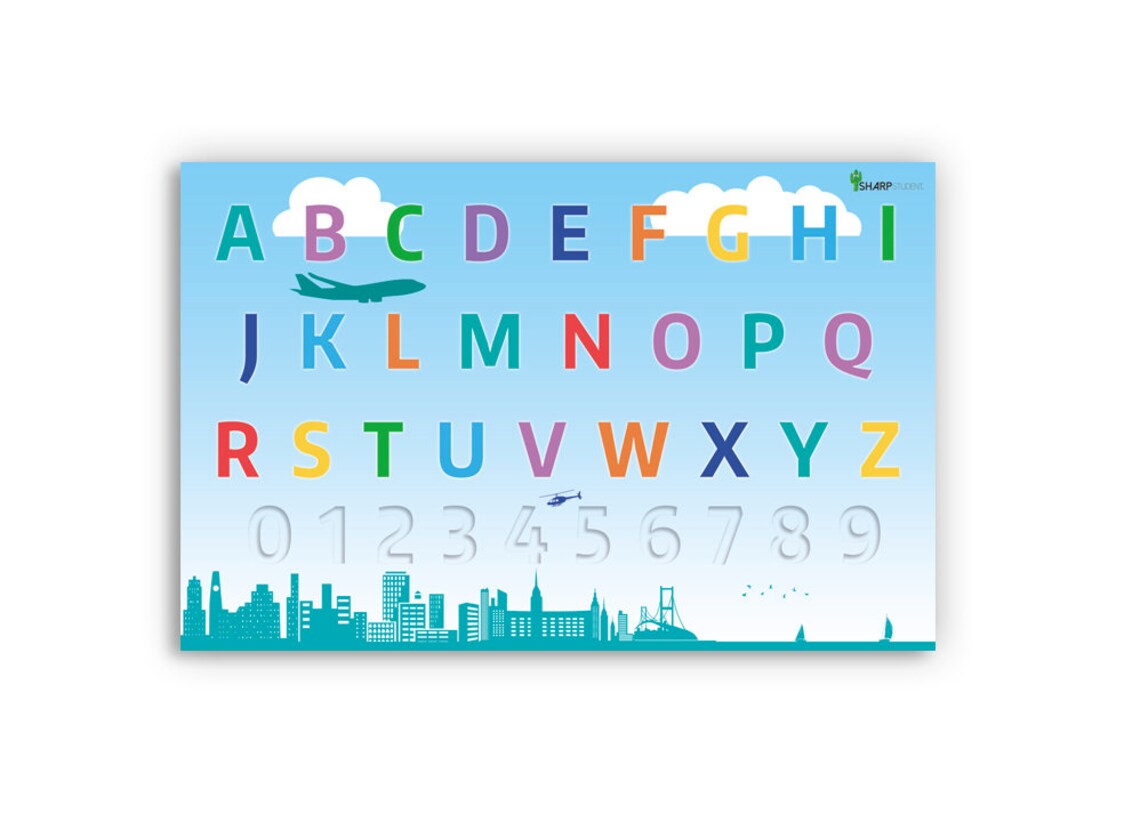 Cityscape Alphabet Letters Numbers Poster Educational Insipirational ...