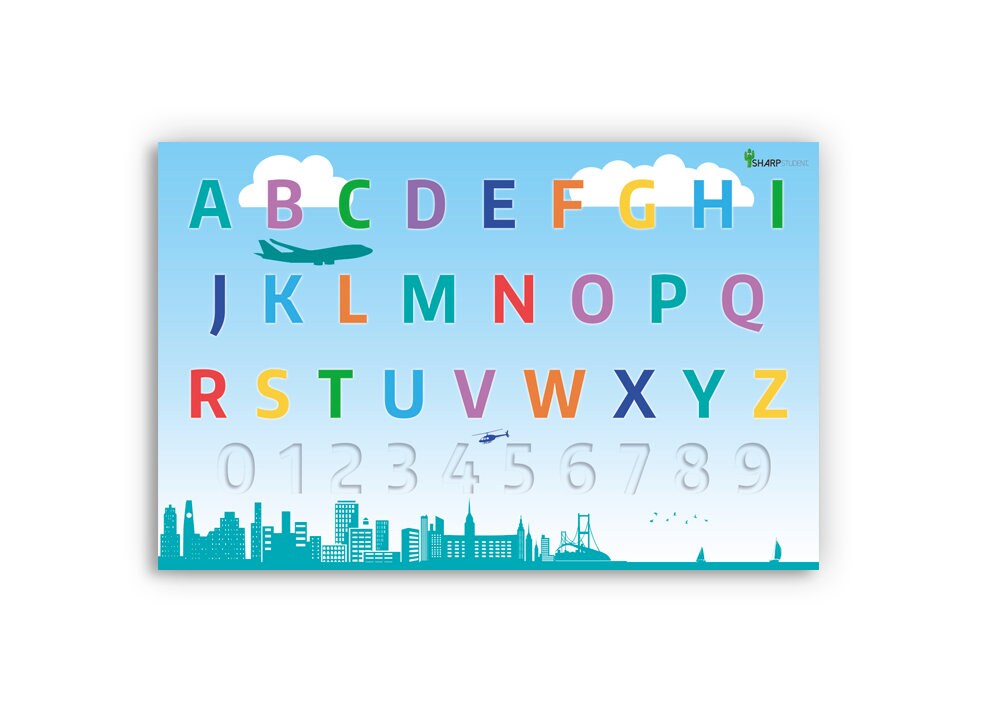 Cityscape Alphabet Letters Numbers Poster Educational Insipirational ...