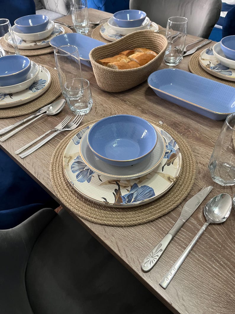 Natural Woven Jute Placemat Set (6 Pcs), Handmade Rustic Table Mats ...