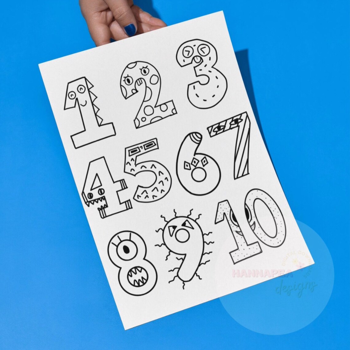 Silly Numbers Coloring Page | Children’s Numbers 1-10 Coloring Page ...