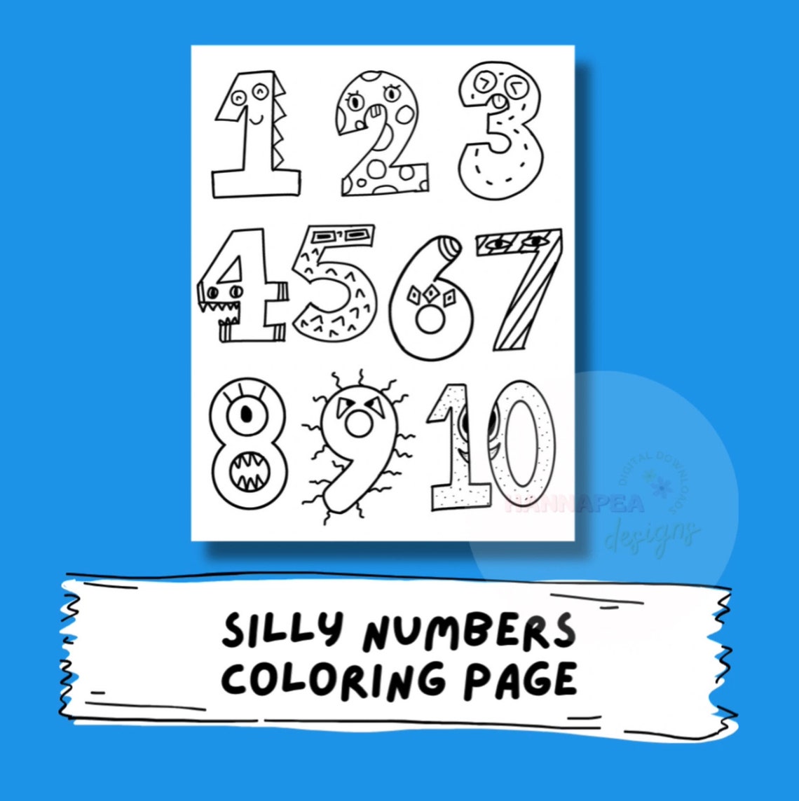 Silly Numbers Coloring Page | Children’s Numbers 1-10 Coloring Page ...