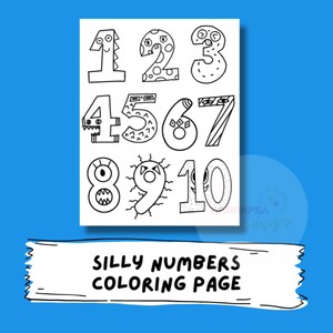 Silly Numbers Coloring Page | Children’s Numbers 1-10 Coloring Page ...