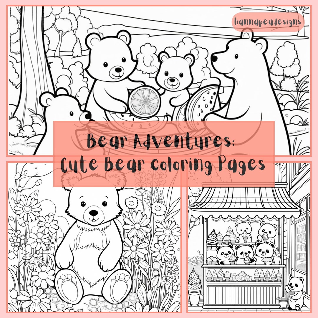 Bear Adventures: Cute Bear Coloring Pages | Coloring Pages for Children ...