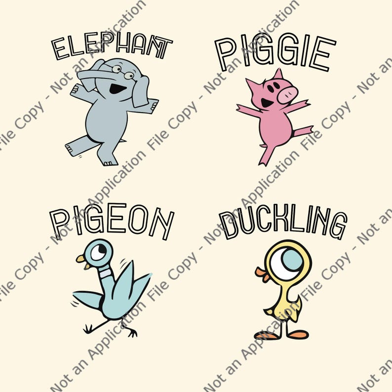 Bundle Elephant and Piggie Png, Back to School Png, First Day of School ...