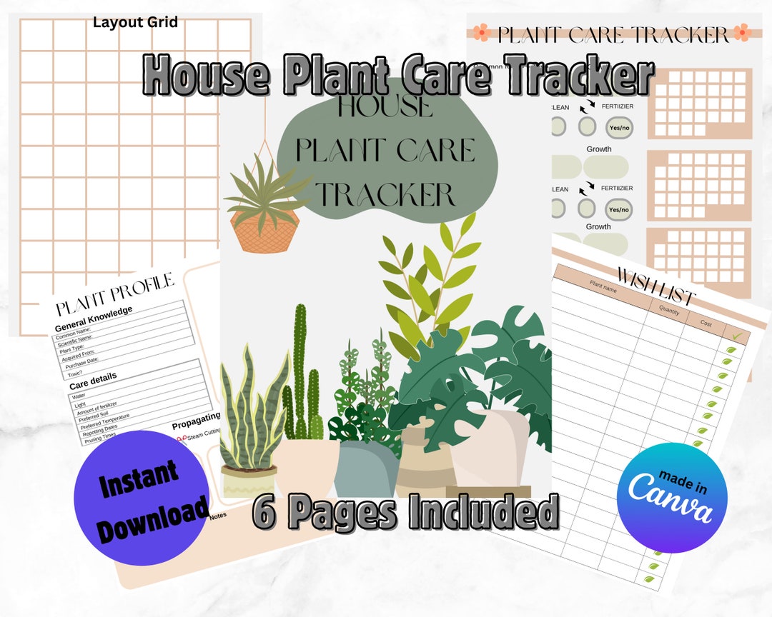 Printable Houseplant Care Tracker. Plant Tracker Plant Planner. Plant ...