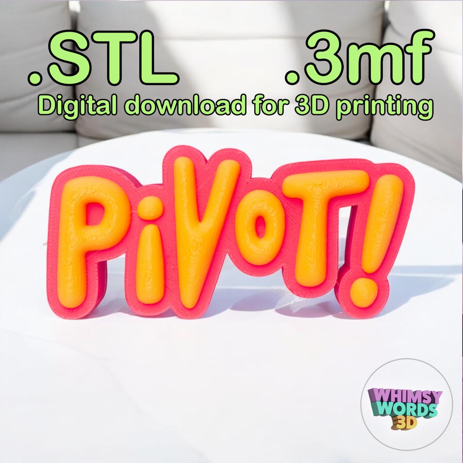 FRIENDS "pivot", 3D Printable Standing Decoration, STL File, 3D File ...