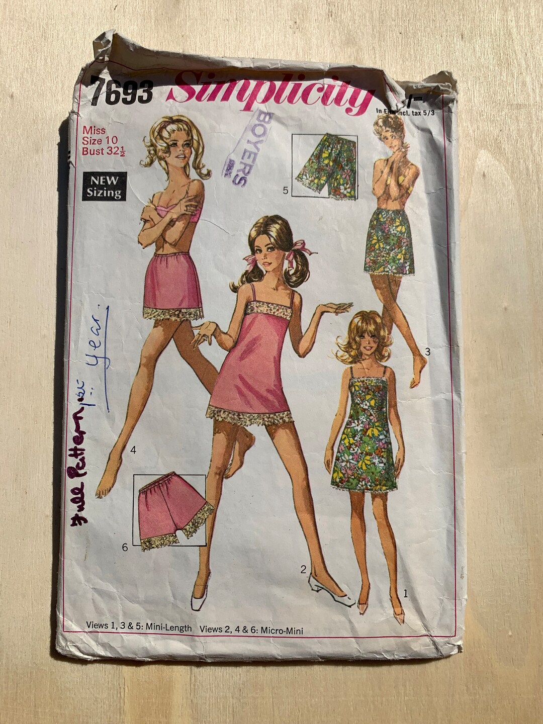Vintage Simplicity 1960s Sewing Pattern 7693 Misses Jiffy Slip, Half ...
