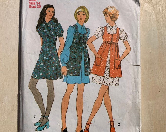 Vintage Simplicity 1970s Sewing Pattern 9800 Misses Mini-dress and ...