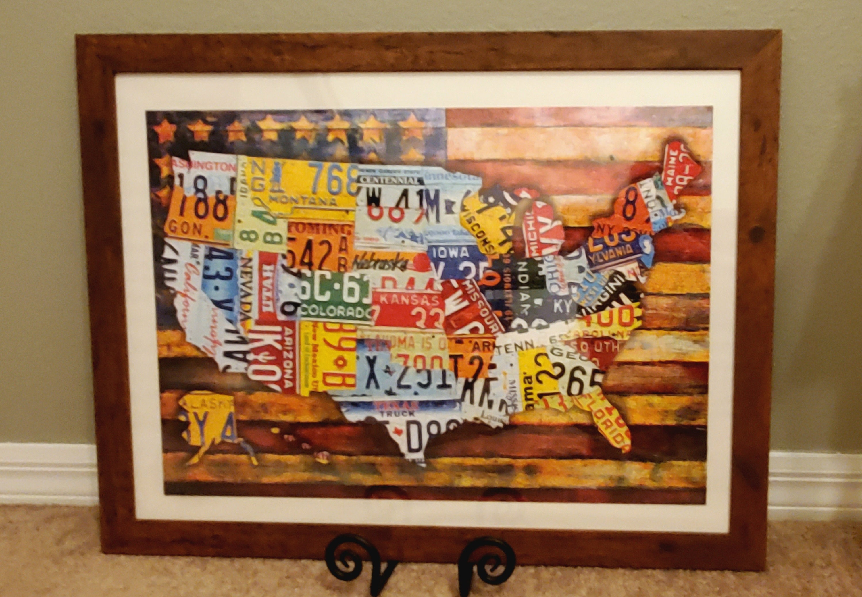 Artistic Map of United States Expressed by Licence Plates Colorful ...