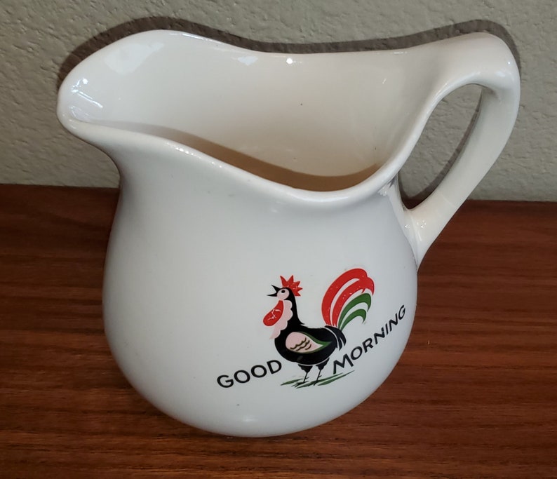 Vintage Farmhouse Rooster Good Morning Milk/ Syrup Pitcher Farm Vase - Etsy