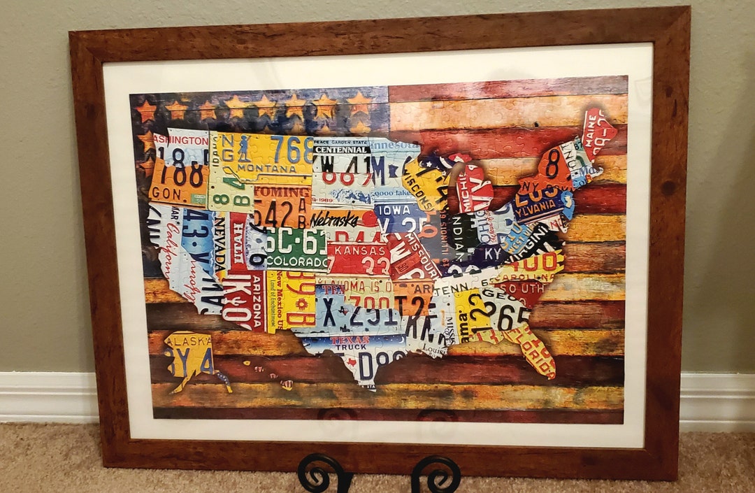 Artistic Map of United States Expressed by Licence Plates Colorful ...