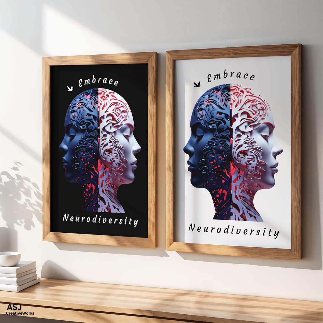 Neurodiversity & Growth Mindset Art Prints, Therapy Decor, Therapist ...