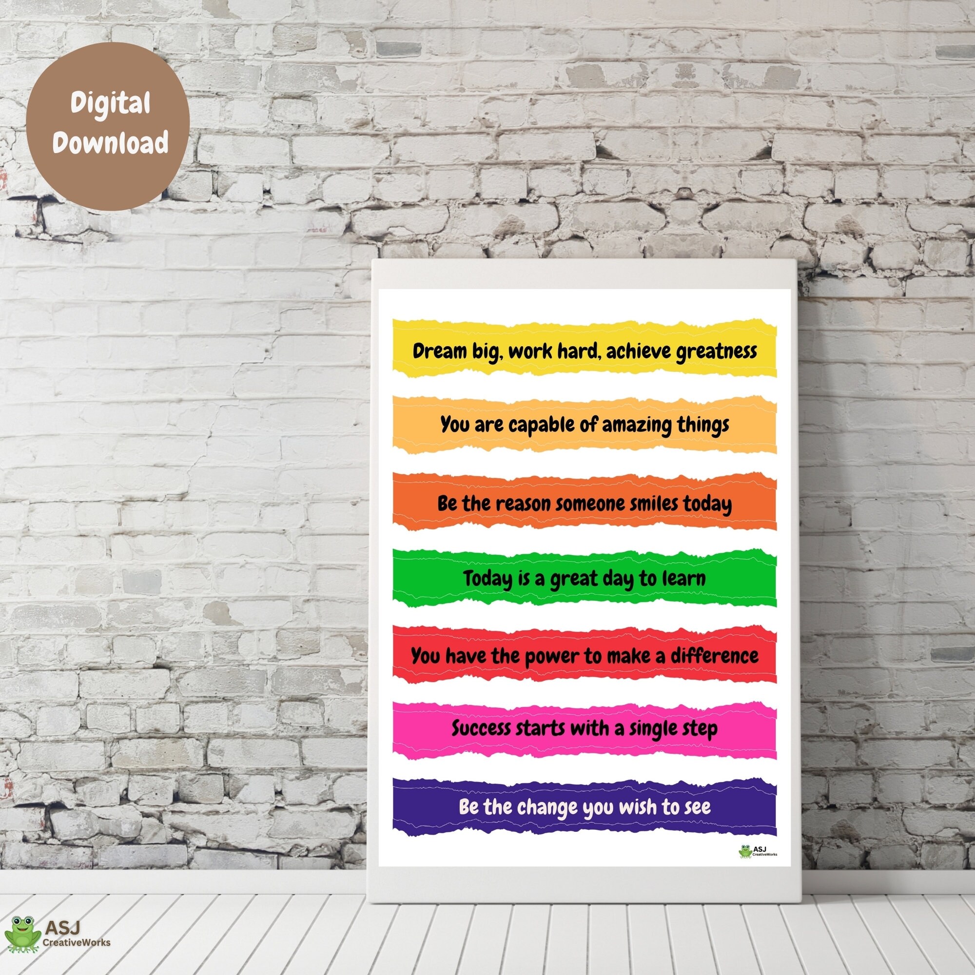 Positive Affirmation Daily Poster for Kids Classroom and Homeschool ...