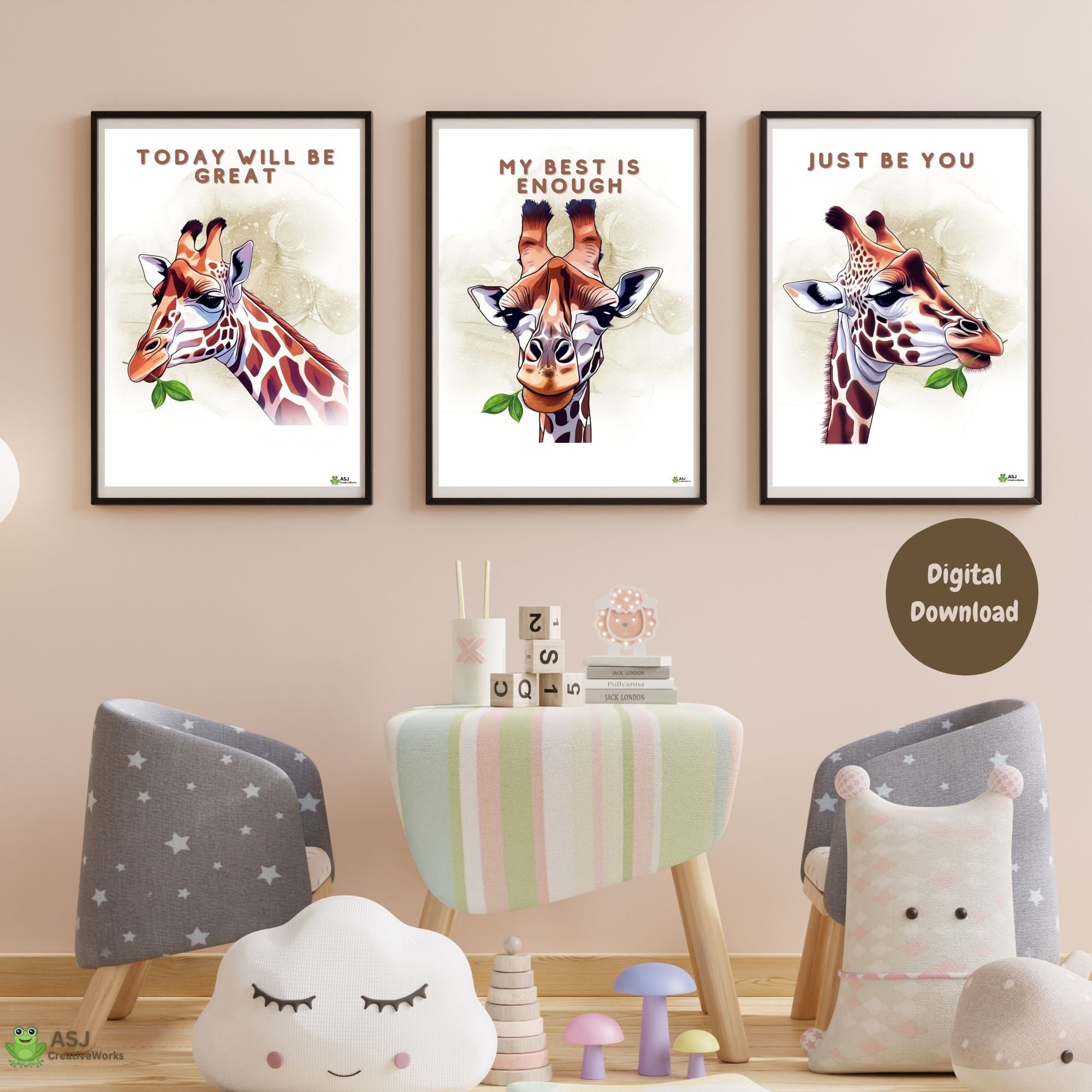 Cute Giraffe Poster, Classroom Poster, Affirmation for Kids ...