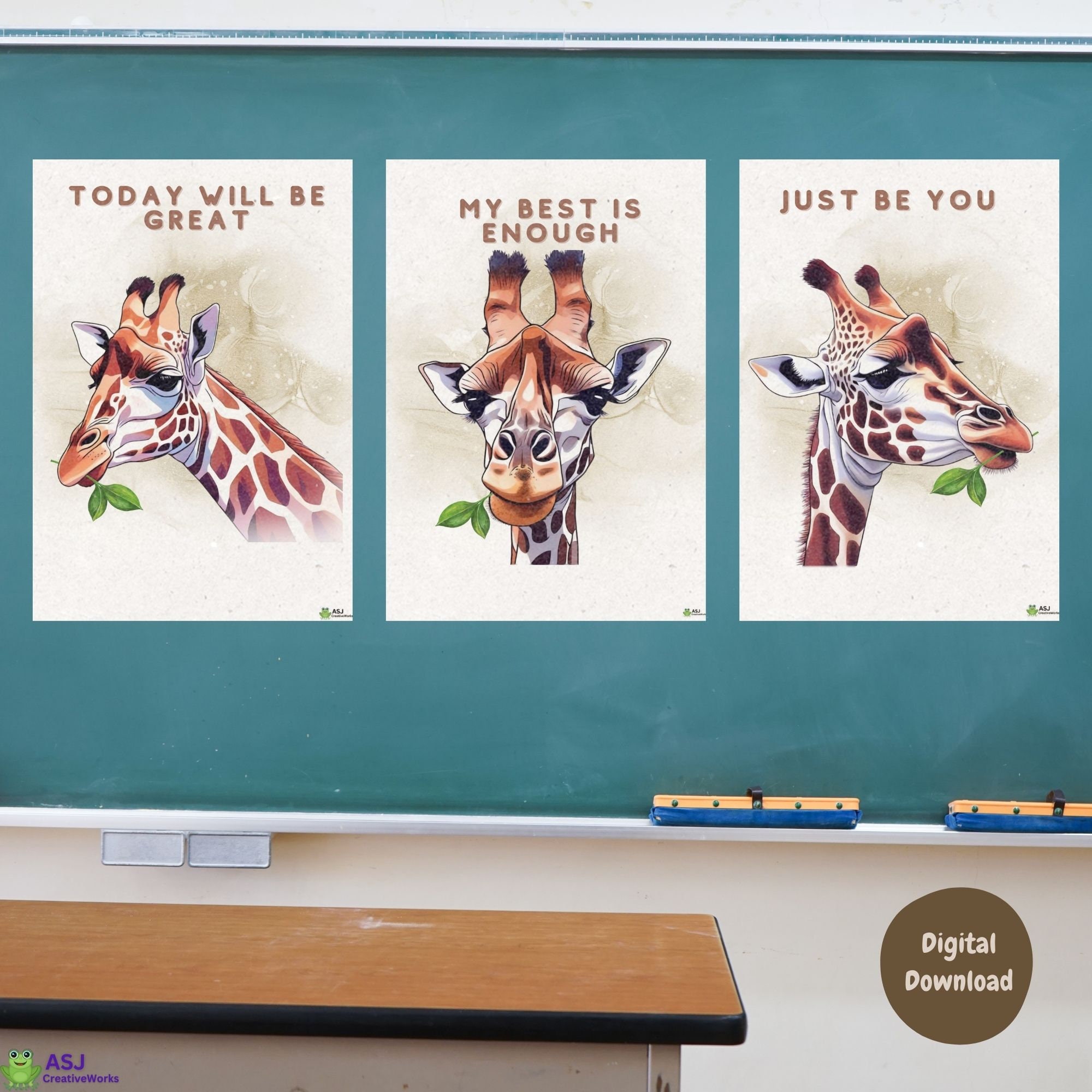 Cute Giraffe Poster, Classroom Poster, Affirmation for Kids ...