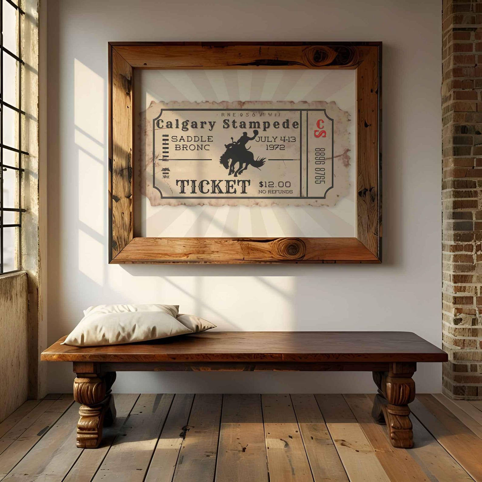 Vintage Rodeo Poster, Retro Calgary Stampede Ticket, Western Cowboy ...
