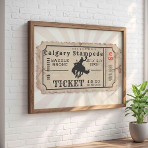Vintage Rodeo Poster, Retro Calgary Stampede Ticket, Western Cowboy ...