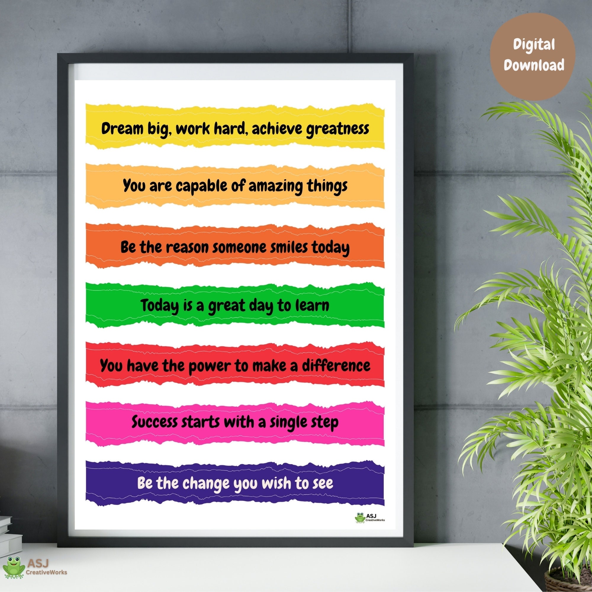 Positive Affirmation Daily Poster for Kids Classroom and Homeschool ...