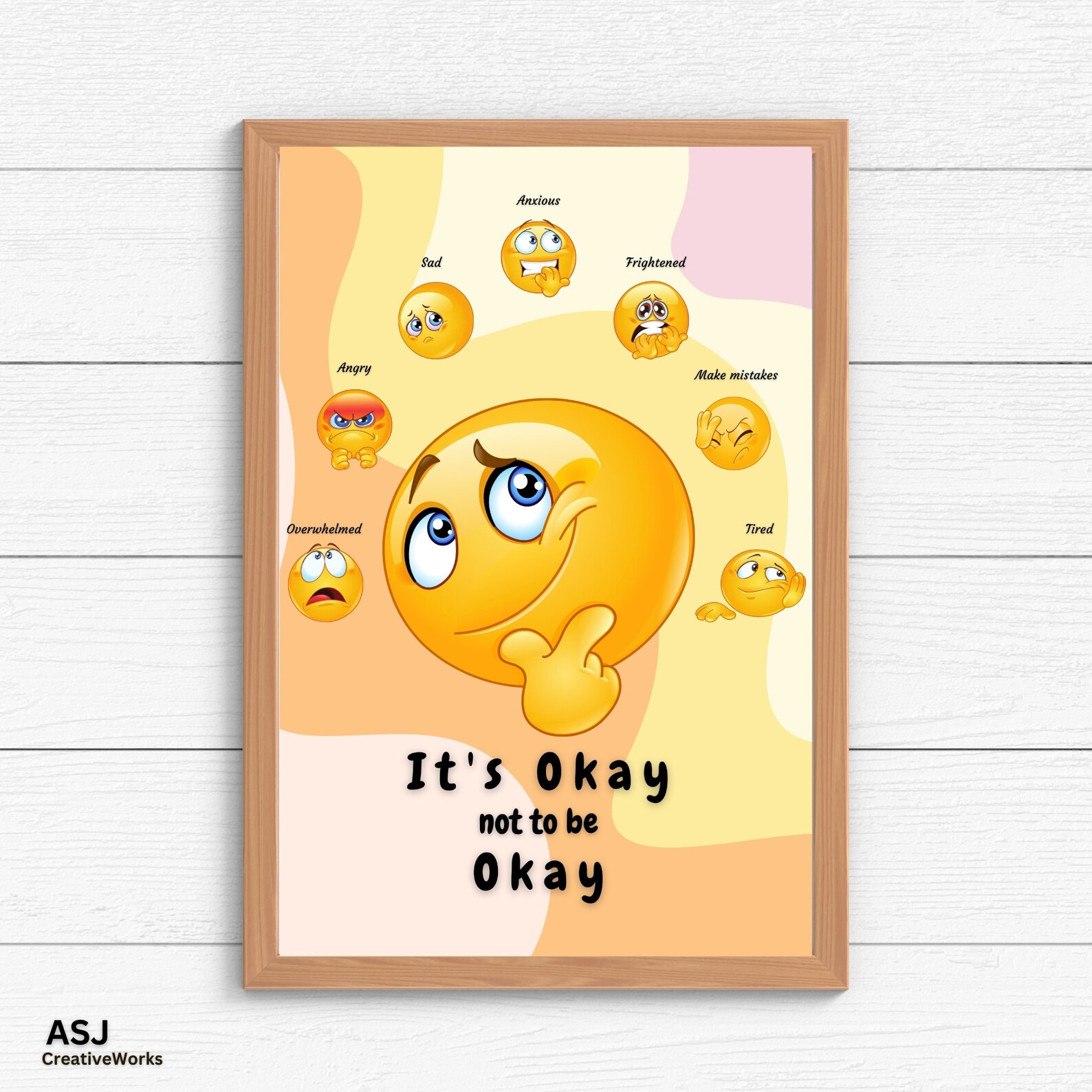It's Okay to Not Be Okay Poster, Mental Health Wall Decor, Feelings ...