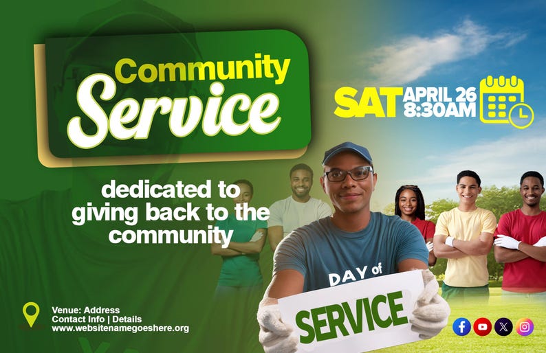 Community Service Flyer - Etsy