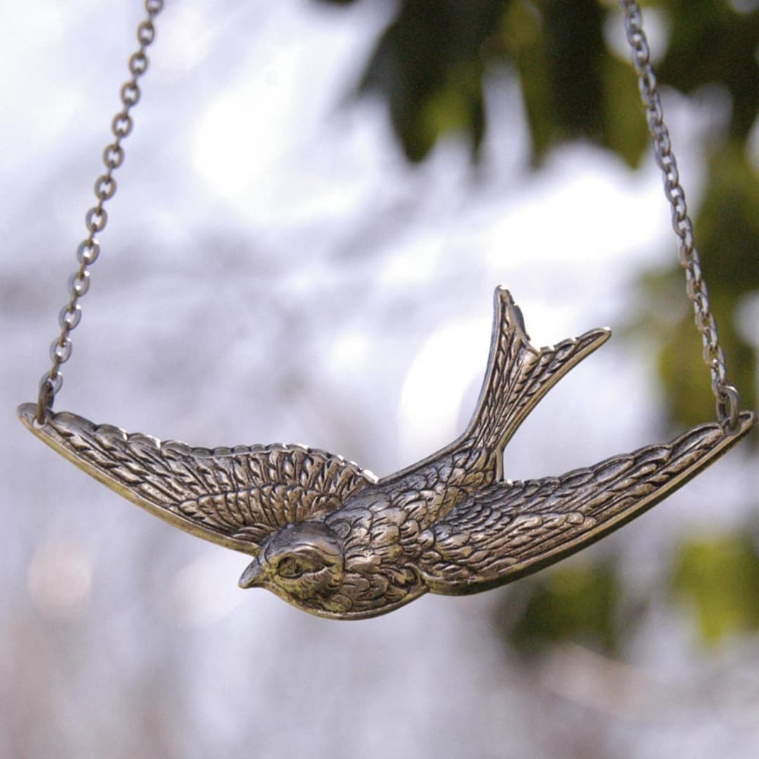 Silver Bird in Flight - Etsy