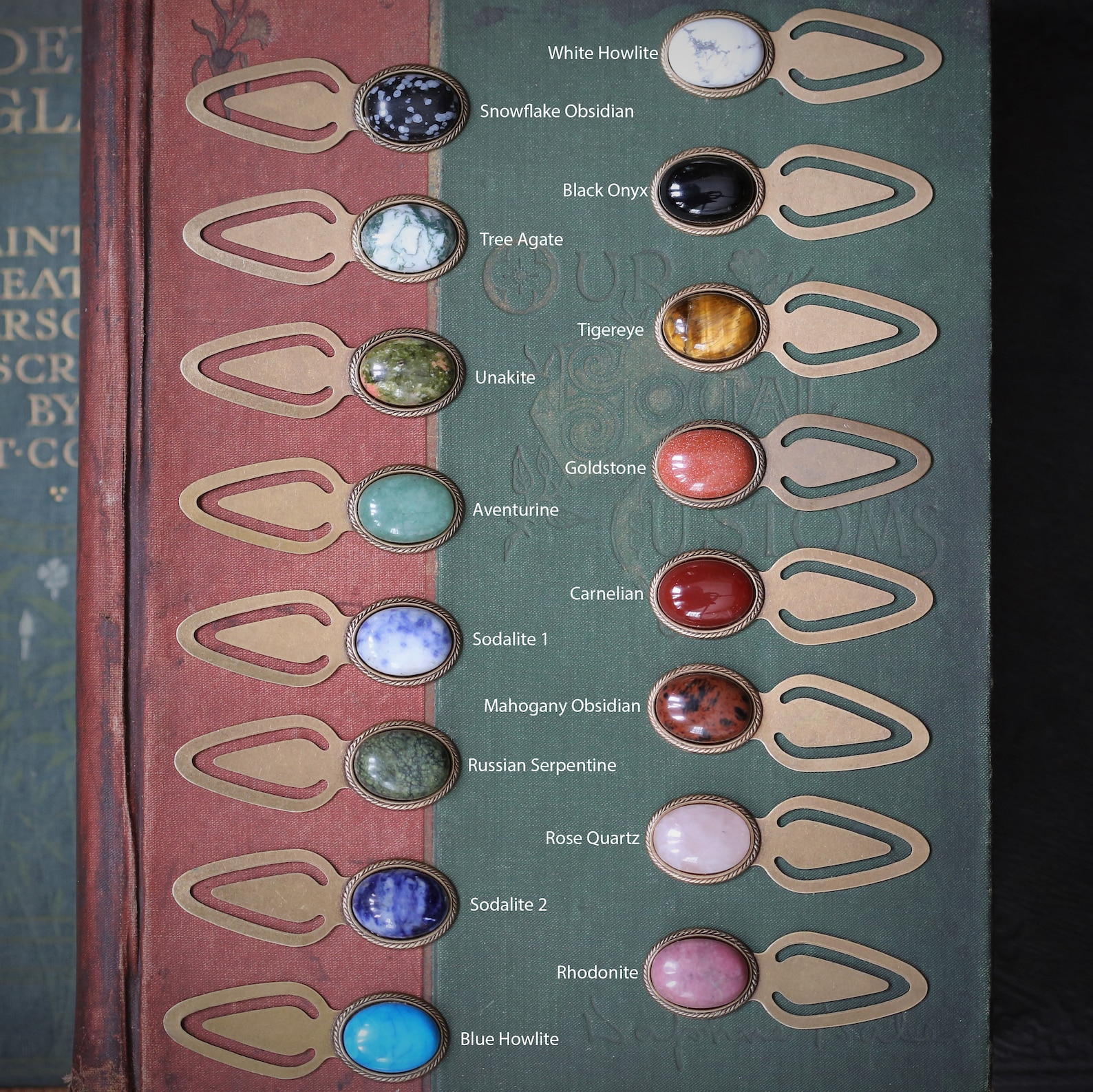 Stone Bookmarks Pick a Semi-precious Stone Aventurine Onyx Tigereye ...
