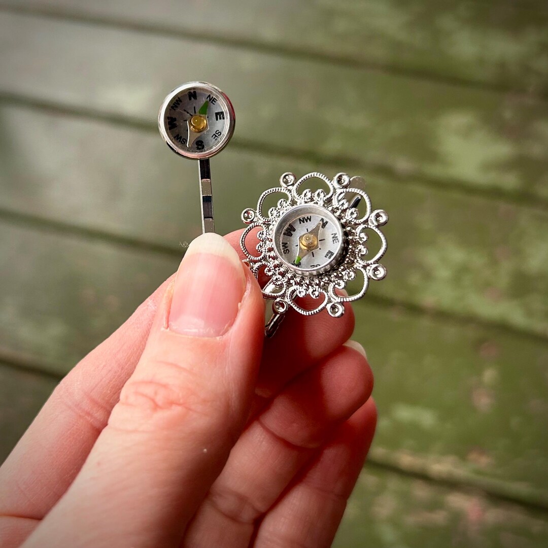 Explorers Compass Hair Pin - Etsy