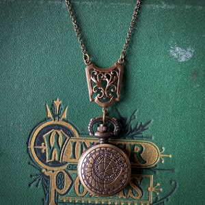 Time Lord Watch Pendant Necklace in Vintage Bronze - Etsy