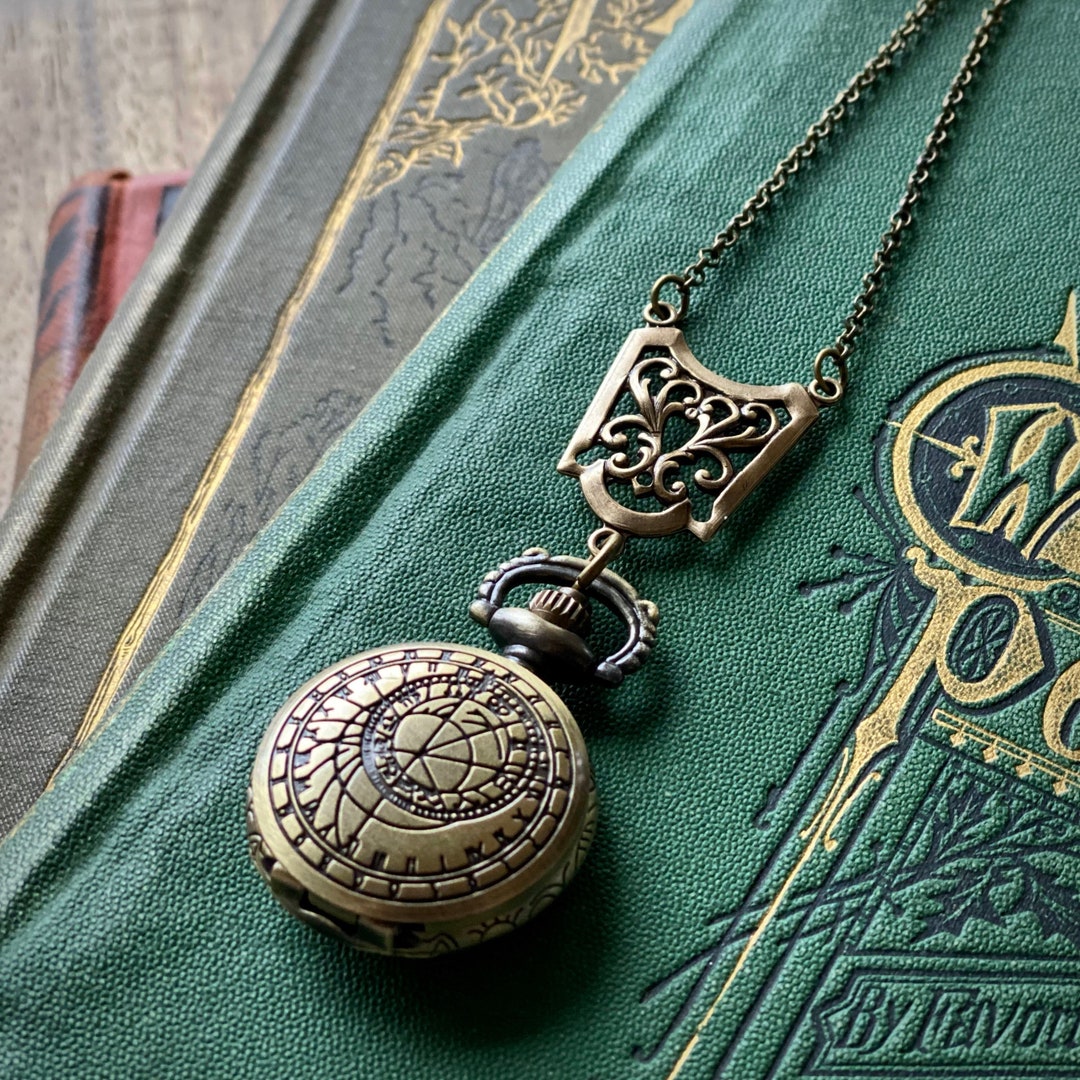 Time Lord Watch Pendant Necklace in Vintage Bronze - Etsy