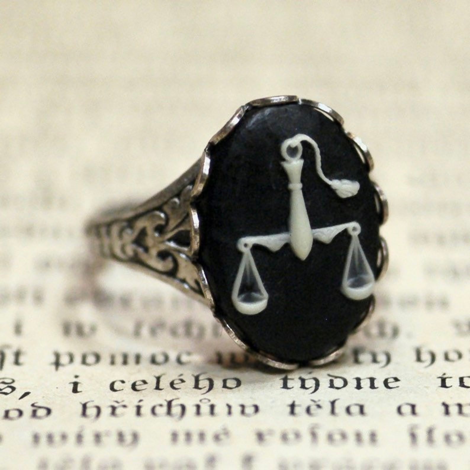 Libra Zodiac Ring - Etsy