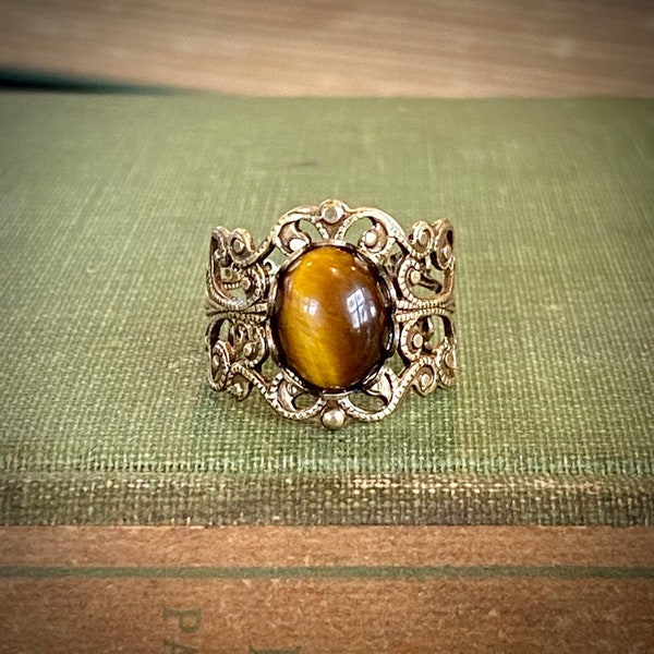 Tiger Eye Ring - Etsy