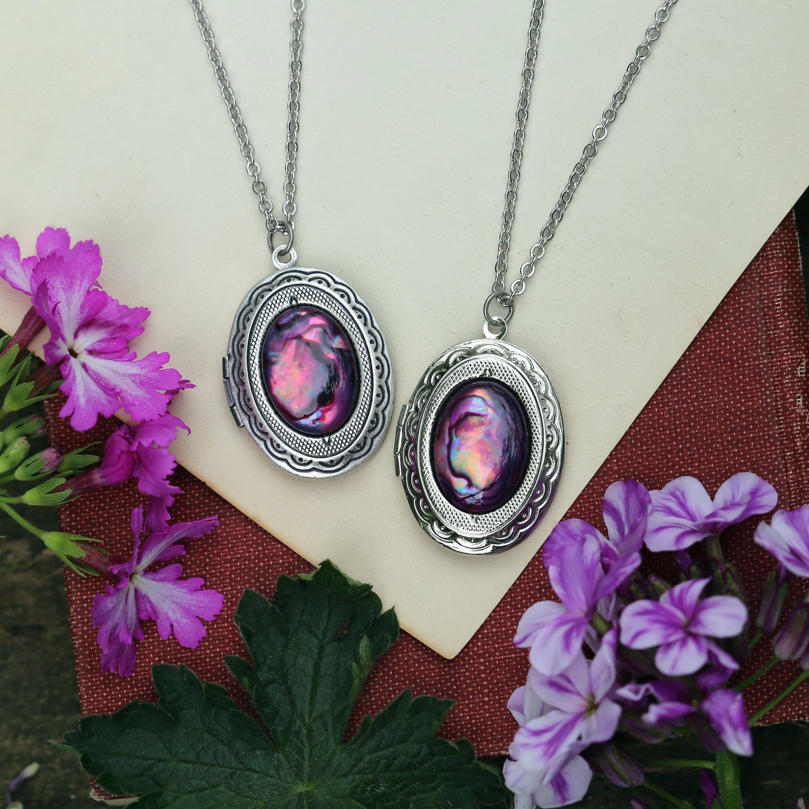 Shell Oval Locket in Pink Blue Purple or Yellow | Etsy