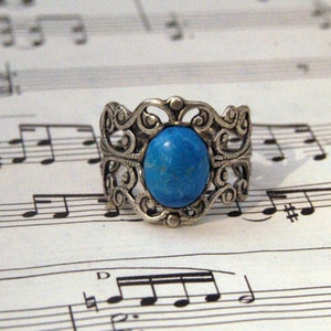 Blue Howlite Ring on Brass or Silver - Etsy