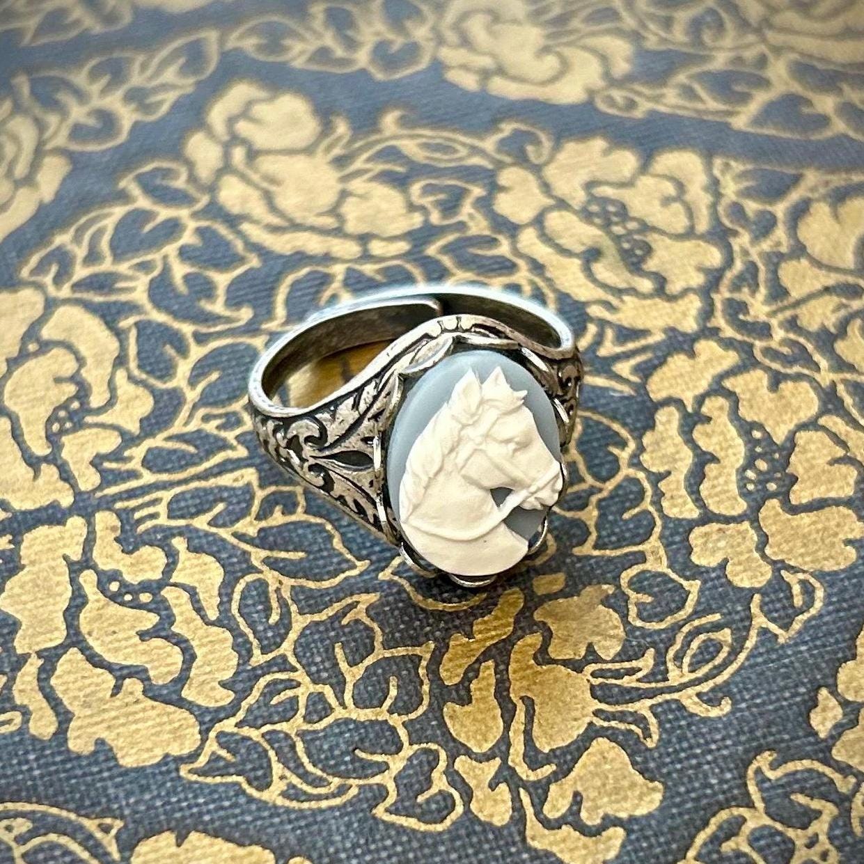 Horse Ring, Year of the Horse Jewelry, Horse Cameo Ring, Equestrian ...