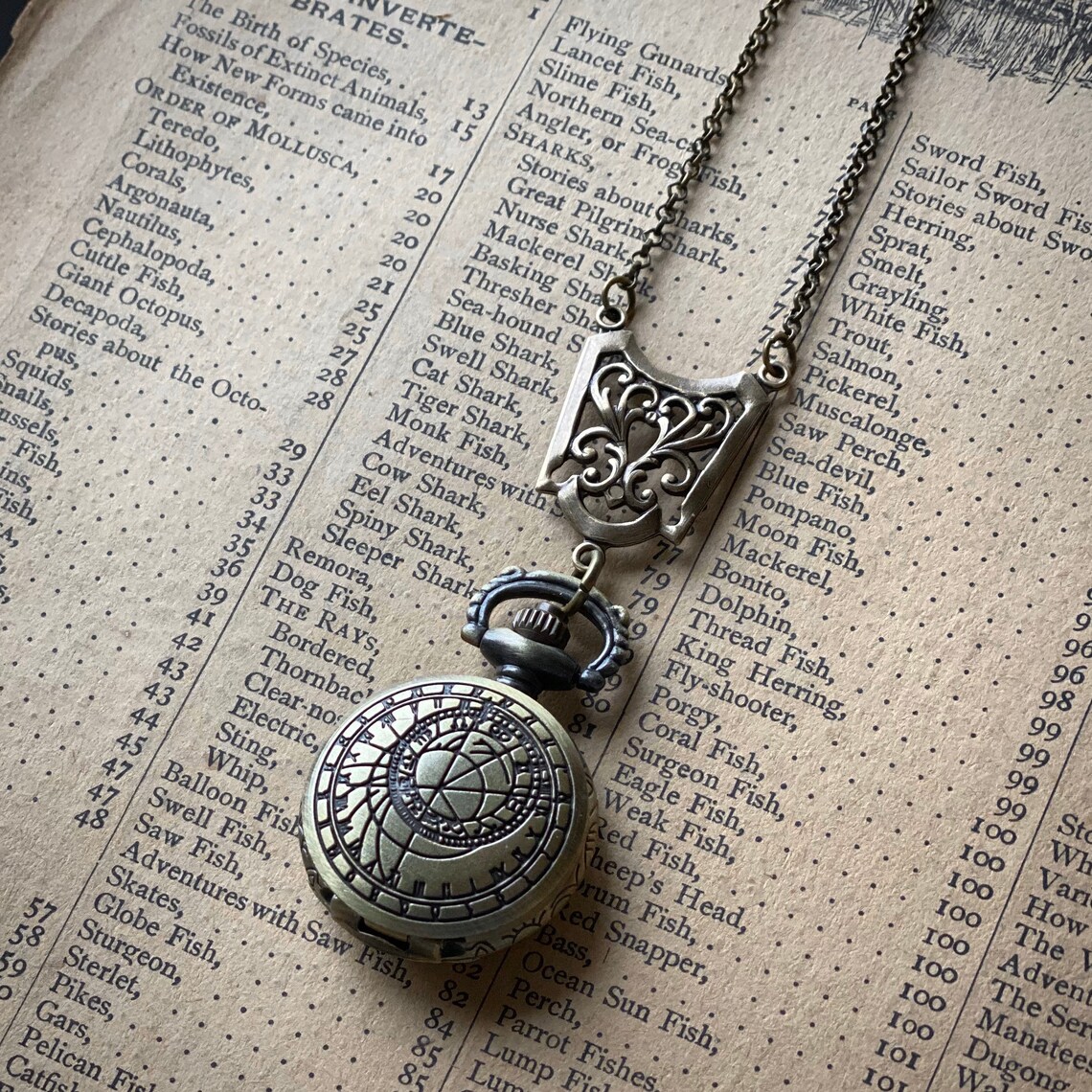 Time Lord Watch Pendant Necklace in Vintage Bronze | Etsy