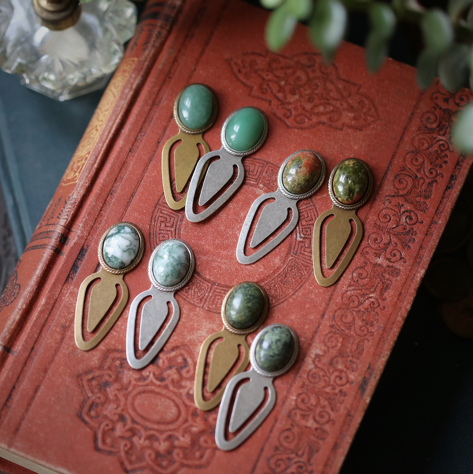 Stone Bookmarks Pick a Semi-precious Stone Aventurine Onyx Tigereye ...