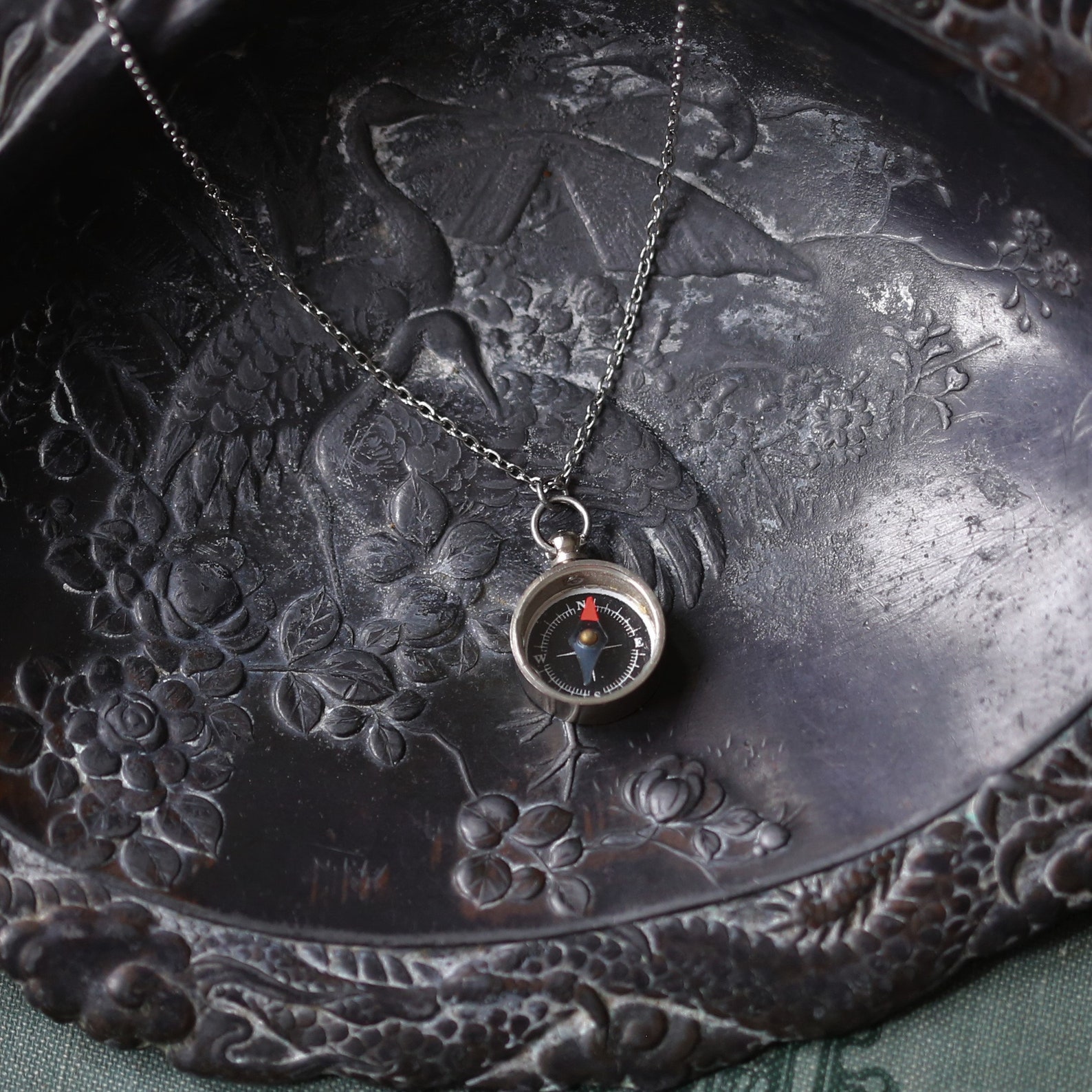 Small Working Compass Necklaces in Brass Silver or Antiqued - Etsy