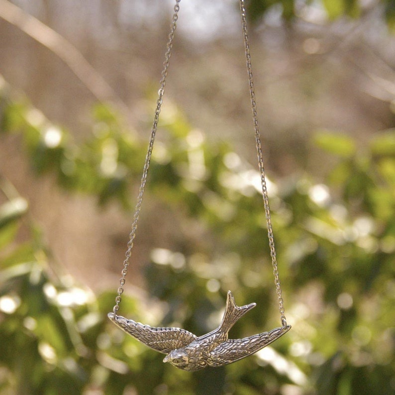 Silver Bird in Flight | Etsy