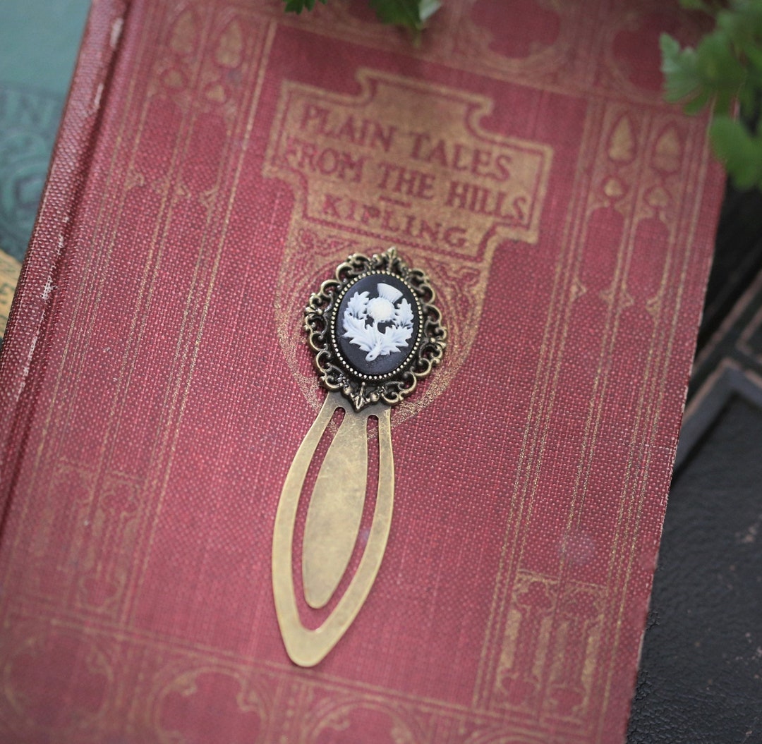 Scottish Thistle Bookmark on Vintage Style Bronze Filigree - Choose a ...