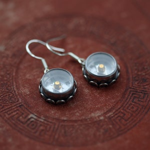 Small Working Compass Earrings in Antiqued Silver Steampunk - Three ...