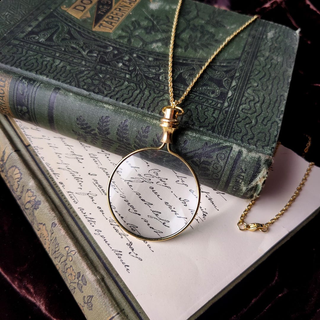 Monocle Magnifier Glass Necklace in Gold Tone - Etsy