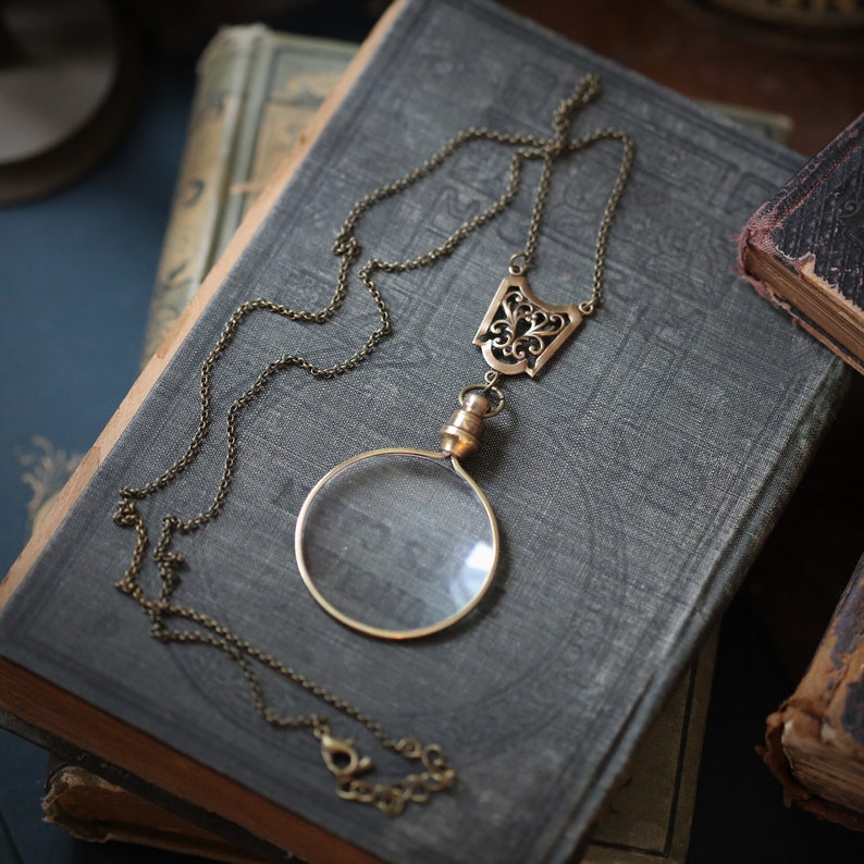 Victorian Monocle Necklace Choose From 8 Brass Filigree - Etsy UK
