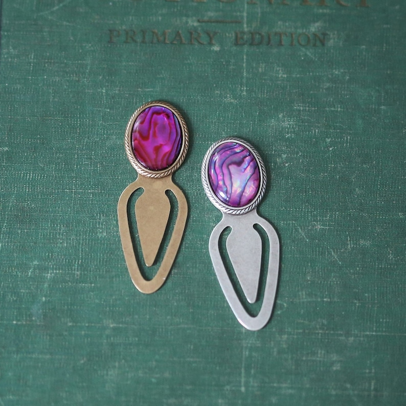 Shell Bookmarks - Pick a Shell Green Blue Grey Pink Purple Yellow - Etsy