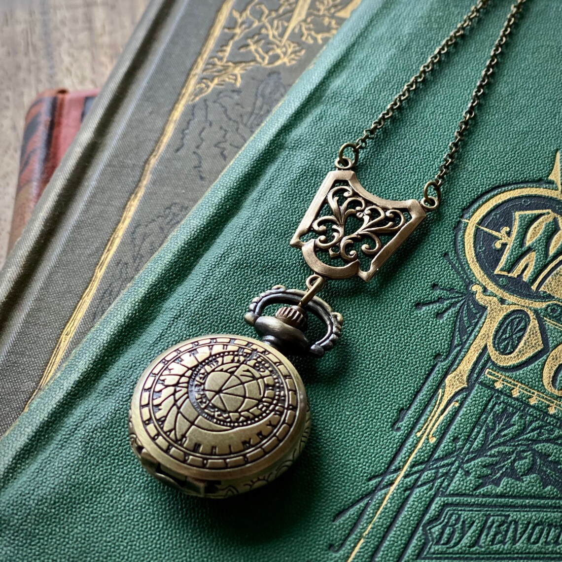 Time Lord Watch Pendant Necklace in Vintage Bronze | Etsy