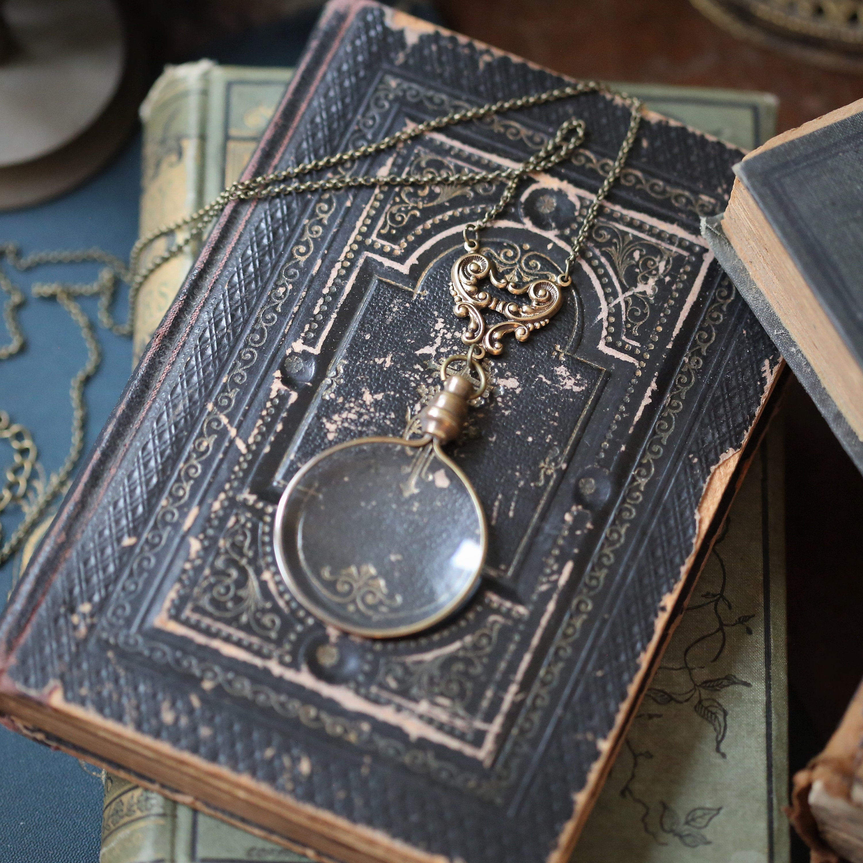 Victorian Monocle Necklace Choose From 8 Brass Filigree - Etsy UK