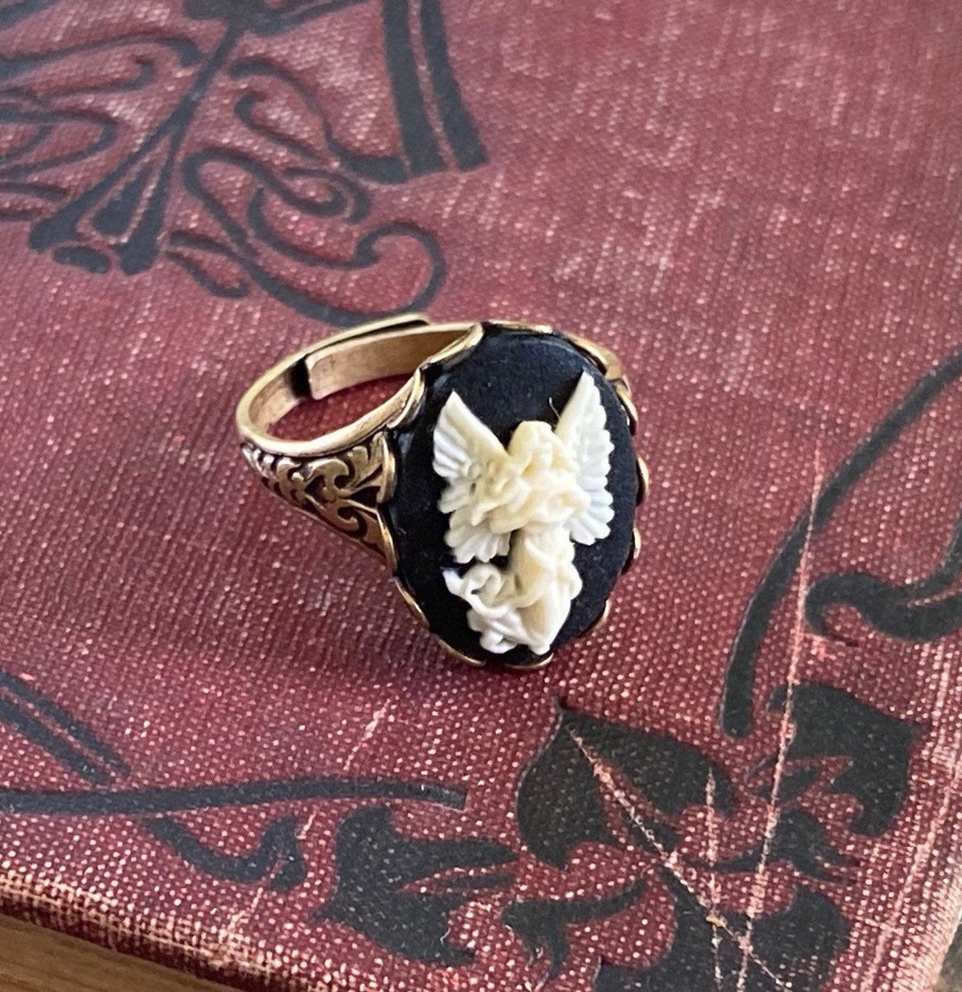 Angel Cameo Ring - Etsy