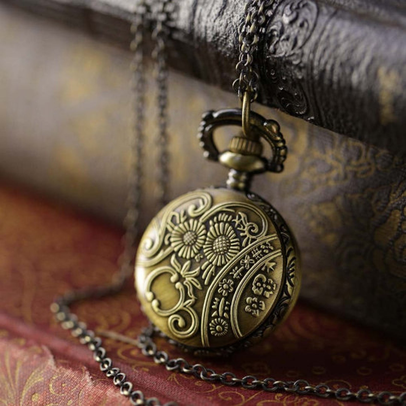 Time Lord Watch Necklace in Antique Brass Finish Choose Ship, Clock ...