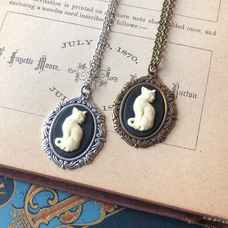 Cat Cameo Necklace - Etsy