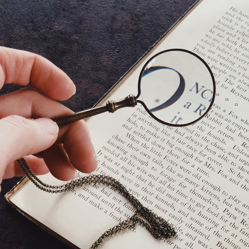 Monocle Magnifying Glass Necklace in Art Deco Style Antiqued Brass - Etsy