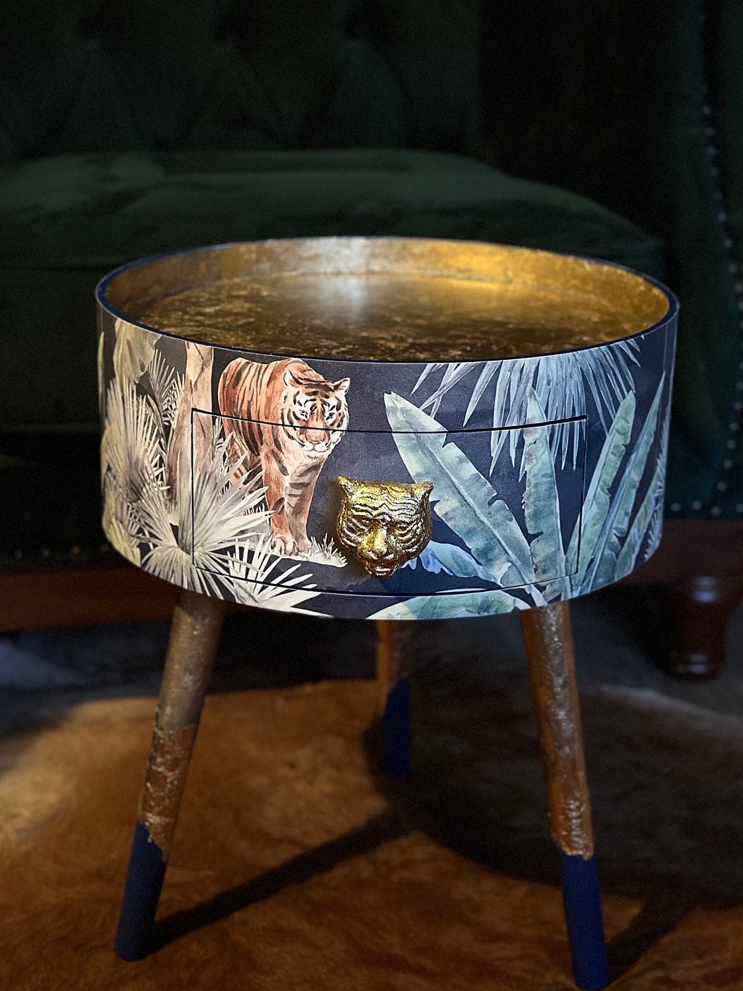 Tiger Table, Gold Leaf Table - Etsy UK